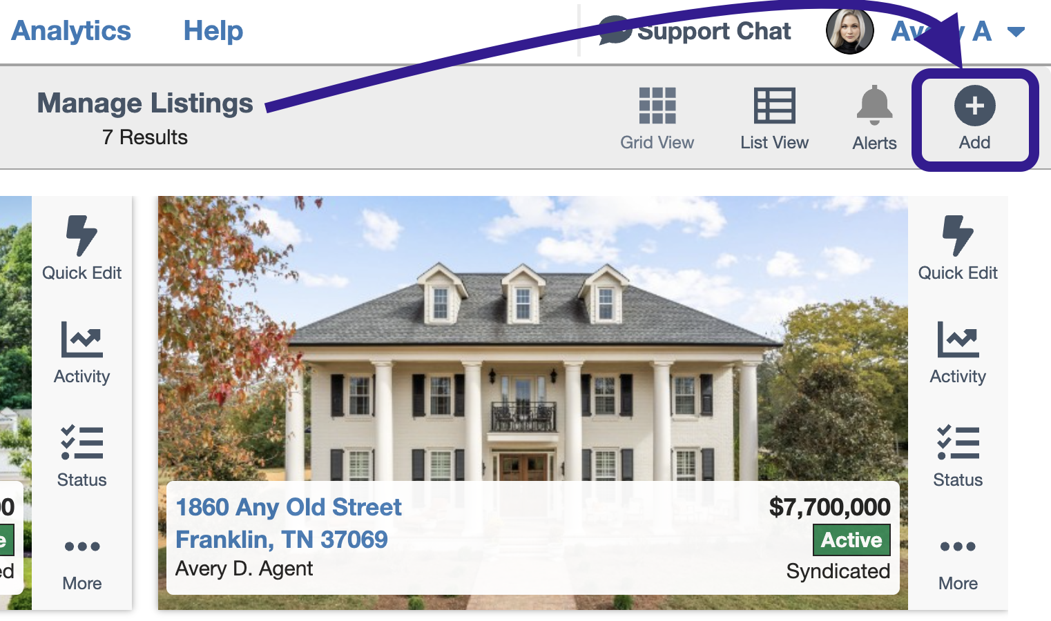 My Listings: Add a Listing