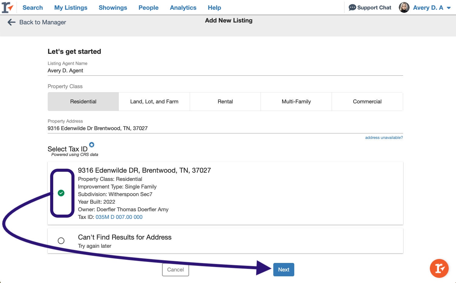 My Listings: Add a Listing