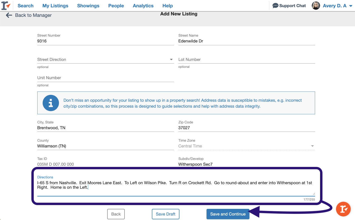 My Listings: Add a Listing