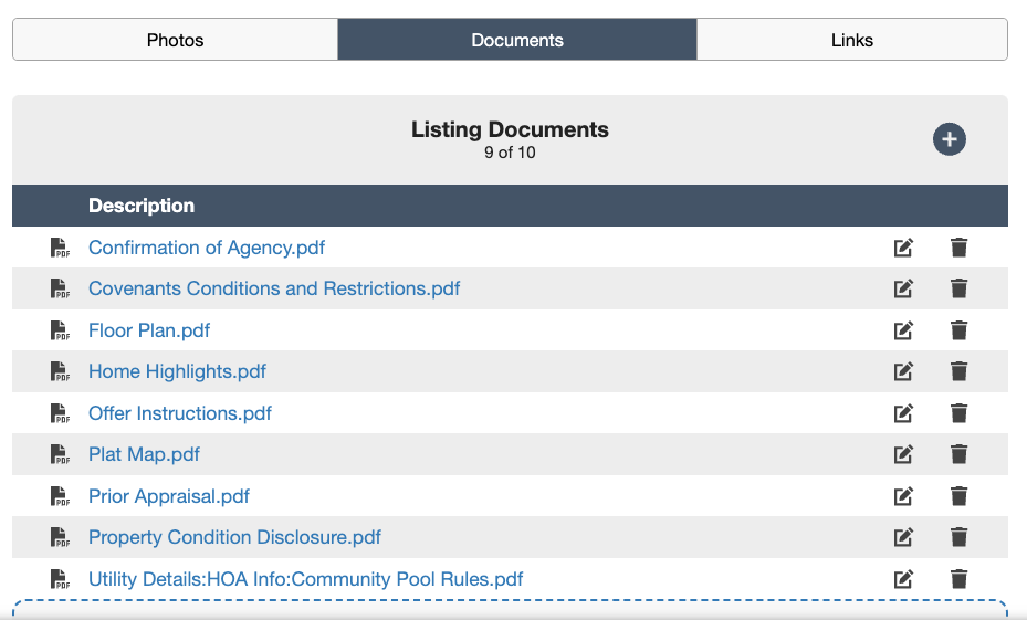 My Listings: Add a Listing