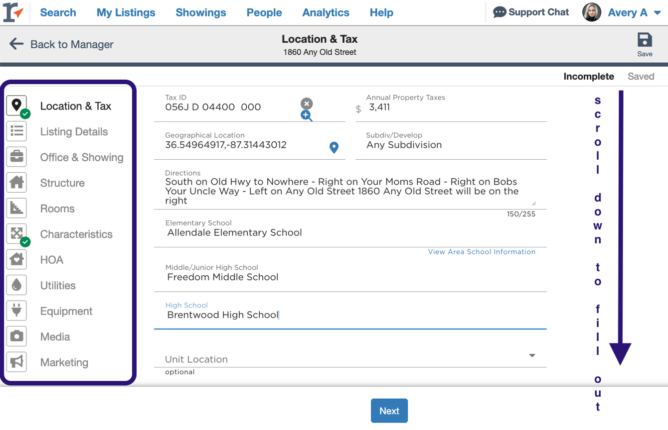 My Listings: Add a Listing
