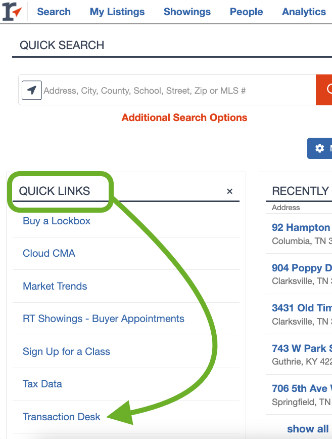 Transaction Desk Forms & Contracts Access