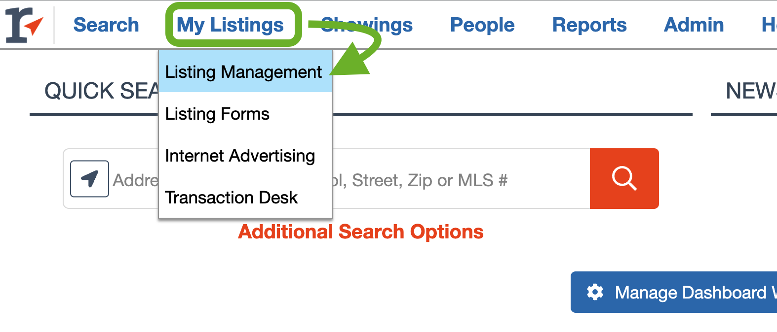MY LISTINGS: Change Listing Status