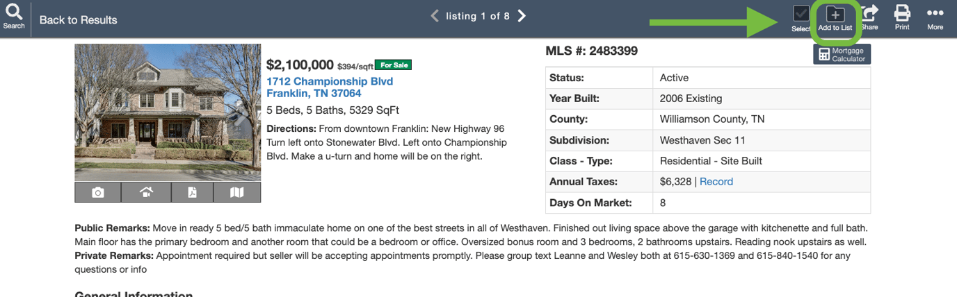 CMA: Realtracs Simple CMA
