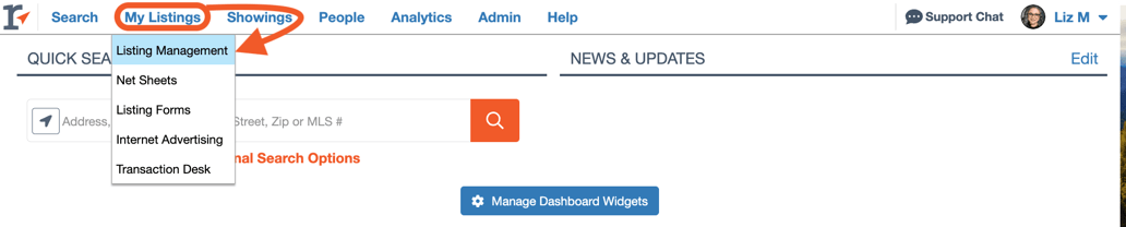My Listings: Change Listing Status