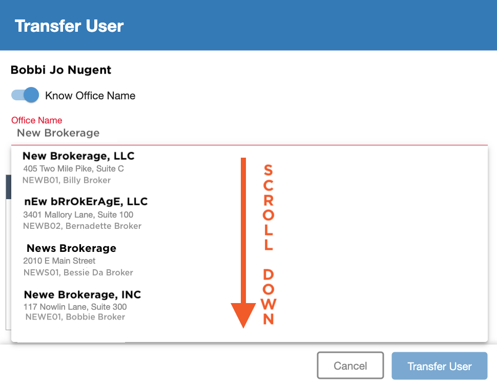 Broker: User Management-Transfer User