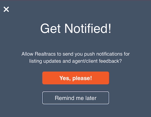 Listing Alerts: Push Notifications: Agent