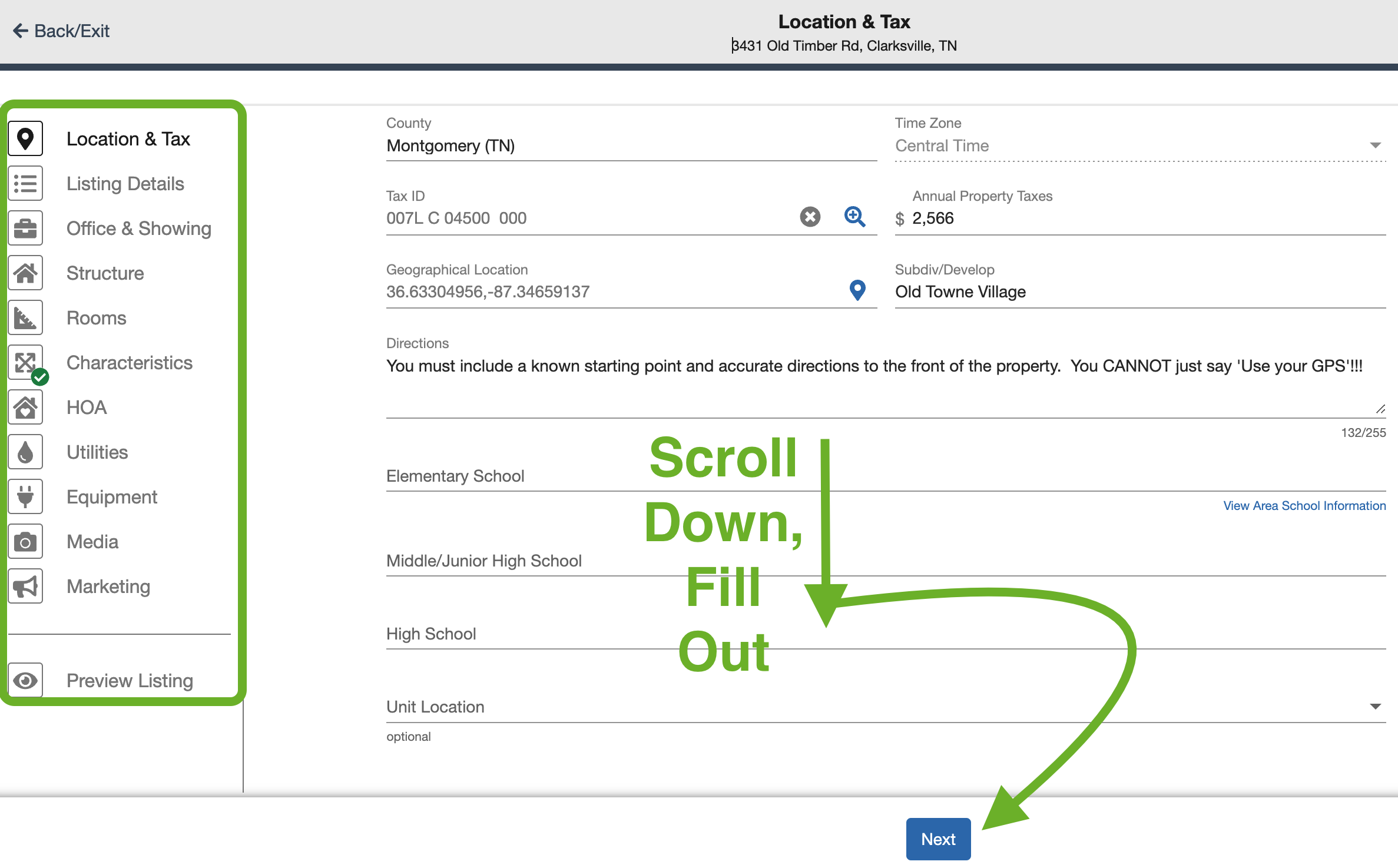 My Listings: Add a Listing