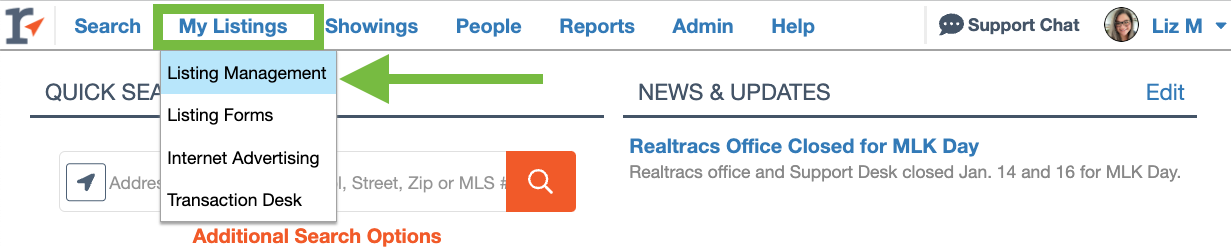 My Listings: Listing Activity